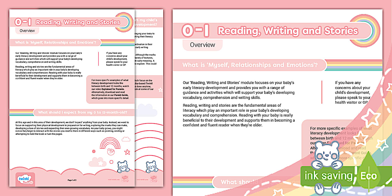 FREE! - 0-12 Months Reading, Writing and Stories Overview PDF