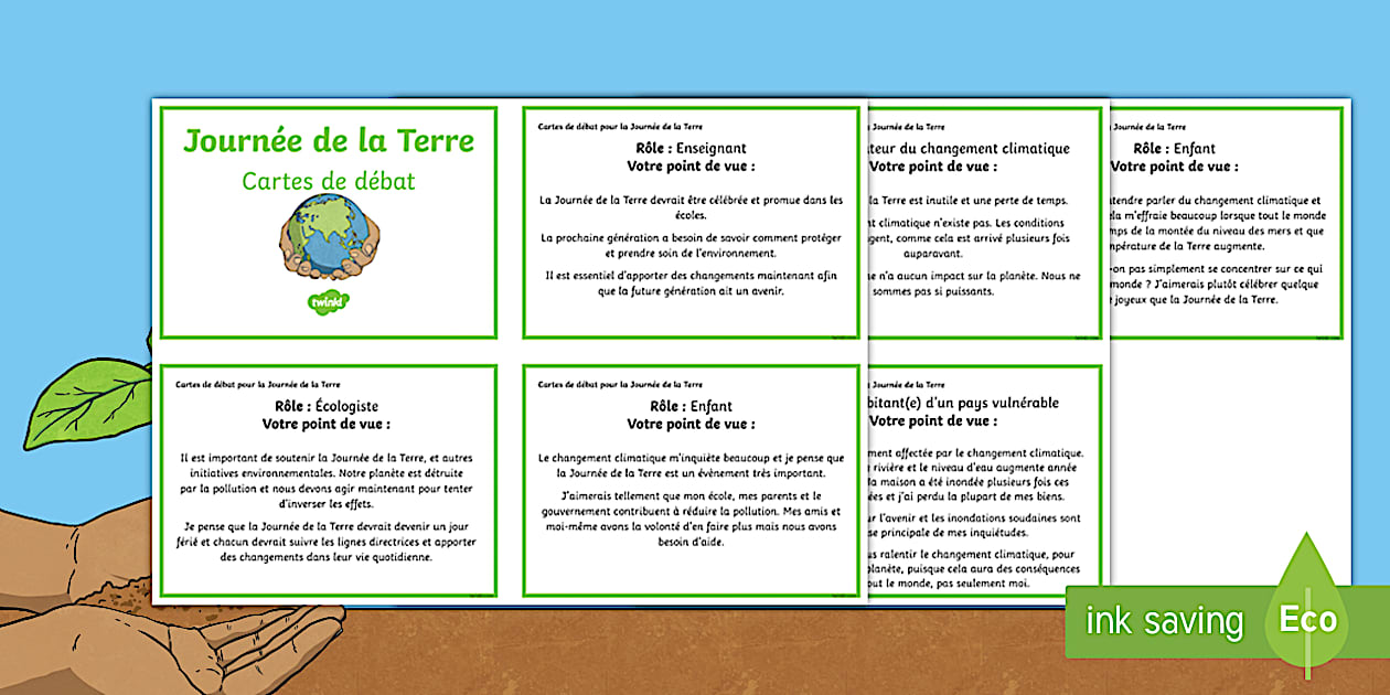 Cartes de débat : La Journée de la Terre