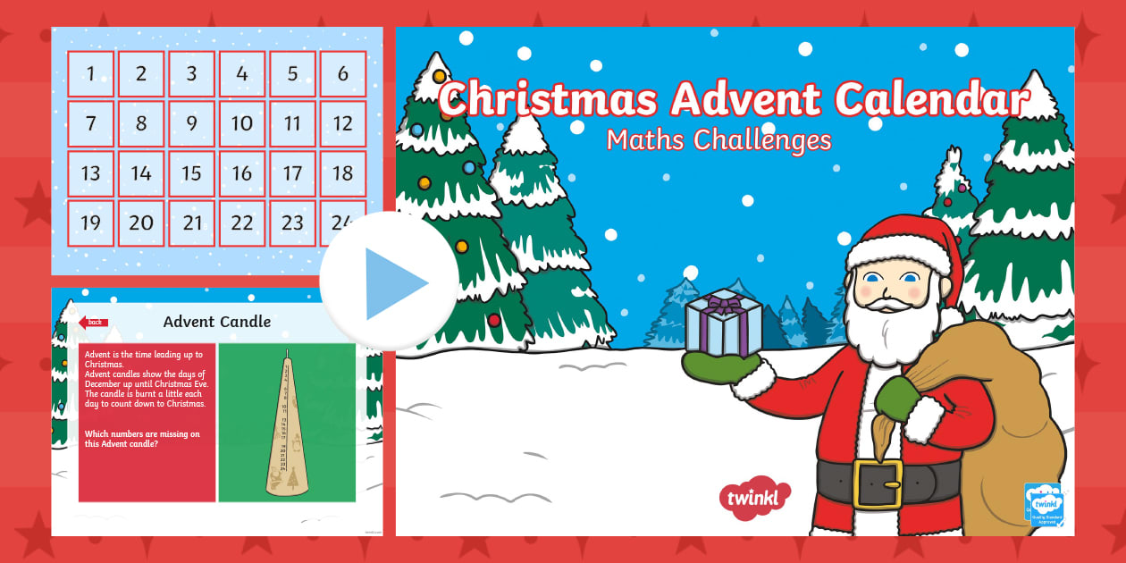 EYFS Christmas Maths Challenges Advent Calendar PowerPoint