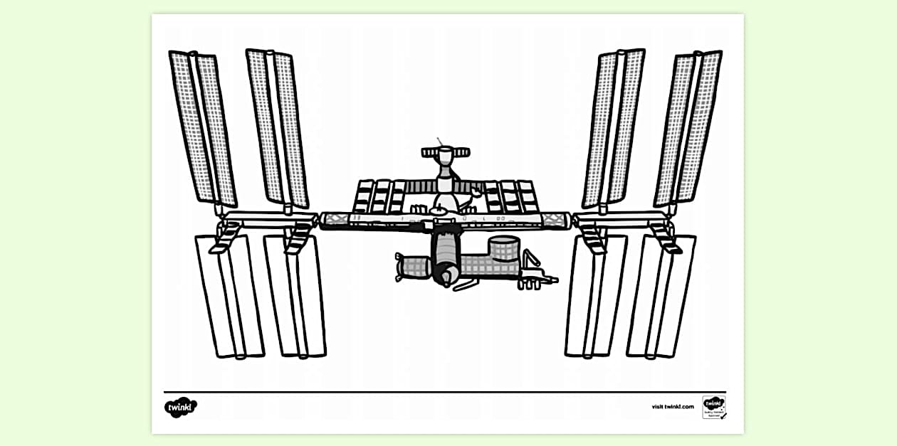Space Station Colouring Page | Colouring Sheets - Twinkl