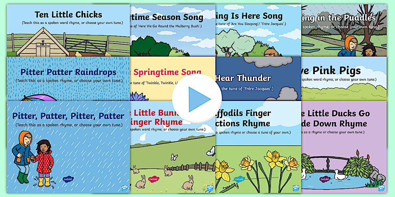 Bumper Springtime Songs and Rhymes PowerPoints Pack - Twinkl