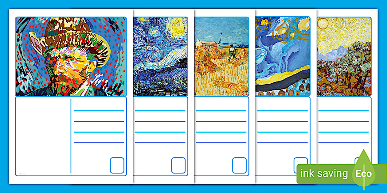 Vincent van Gogh Postcards | Twinkl | Stationery | KS1 | KS2