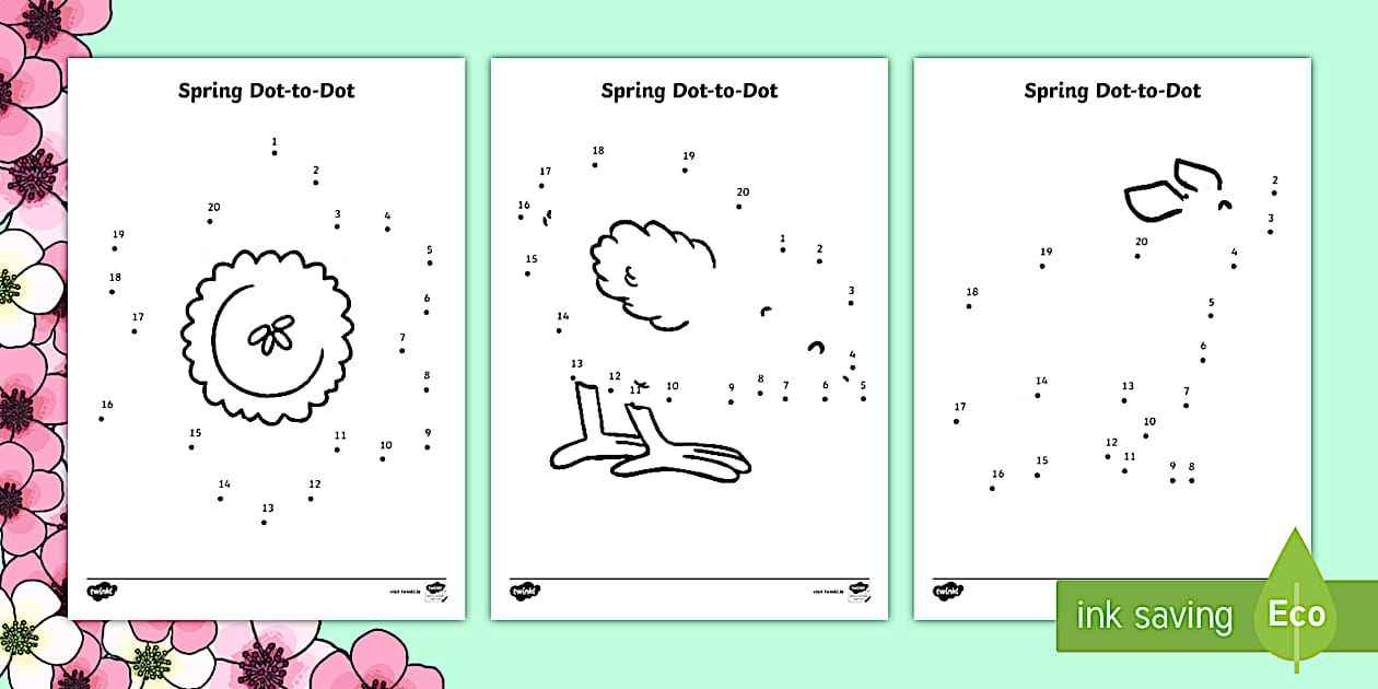 Spring Aistear Dot to Dot Worksheet (teacher made) - Twinkl
