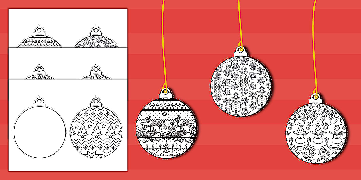 Fun Christmas Ornament Template for Kids | Twinkl USA