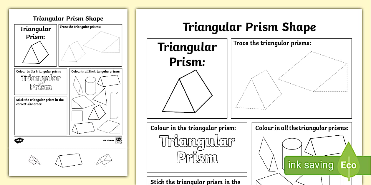 Triangular Prism Shape Worksheet (Teacher-Made) - Twinkl