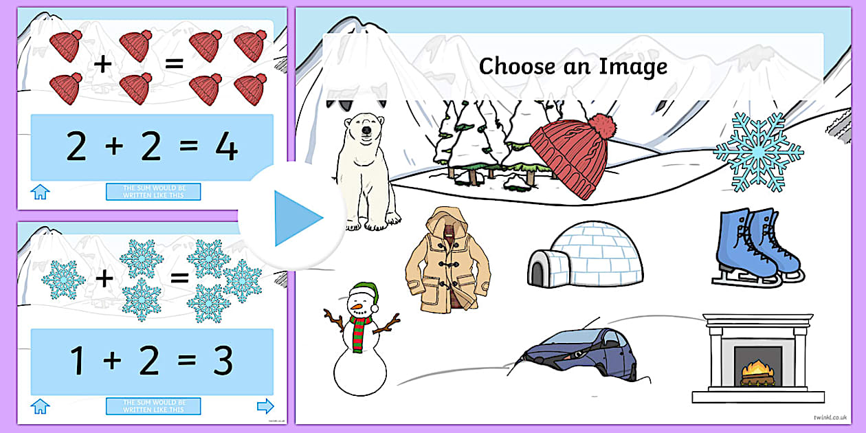 Winter Themed Addition PowerPoint (teacher made) - Twinkl