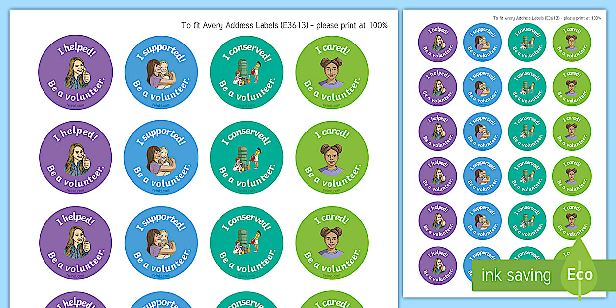 Editable I Volunteered Badges (Hecho por educadores)