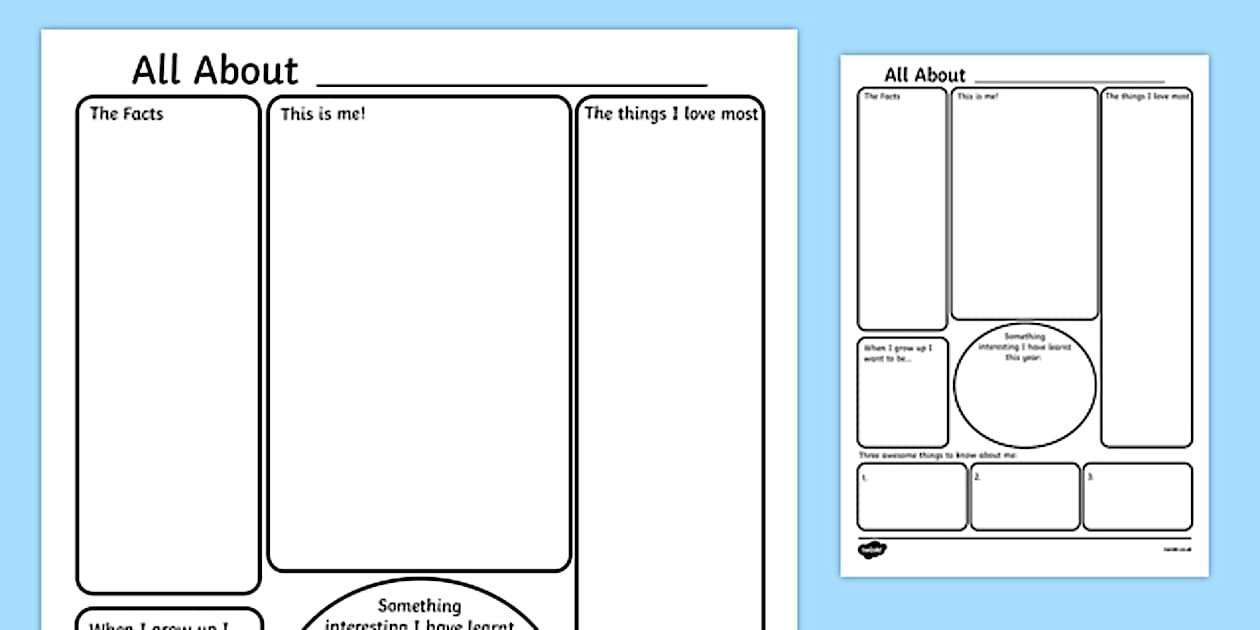 Editable All About Me Poster Template (teacher made)