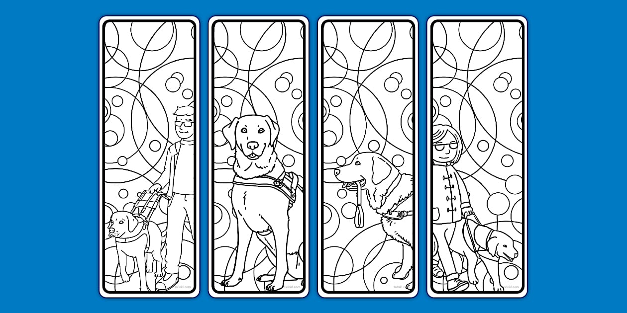Guide Dogs Colouring Bookmarks (teacher made) - Twinkl