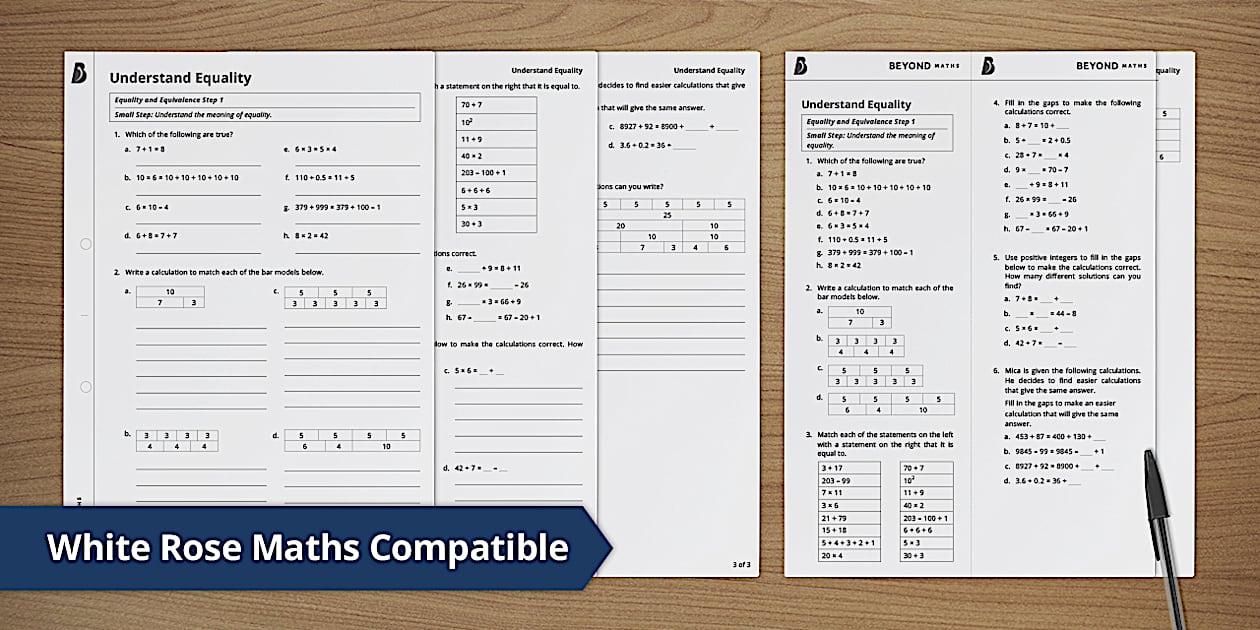 👉 White Rose Maths: Understand Equality | Year 7 Autumn Term