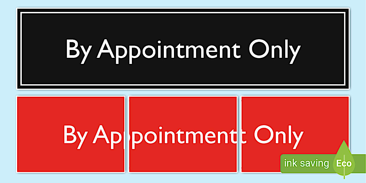 By Appointment Only Door Sign Banners - Twinkl Resources