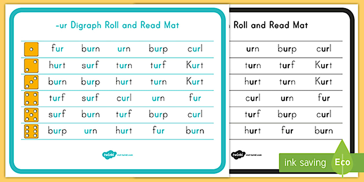-ur Digraph Roll and Read Mat (teacher made) - Twinkl