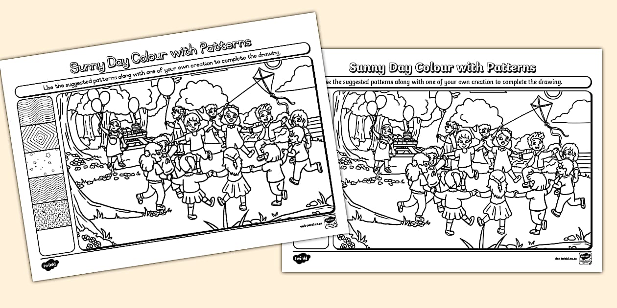 Sunny Day Colour with Patterns Activity (teacher made)