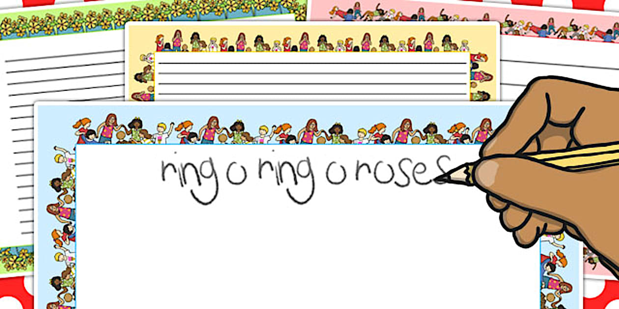 Ring-a-ring O' Roses Decorative Landscape Page Borders - borders