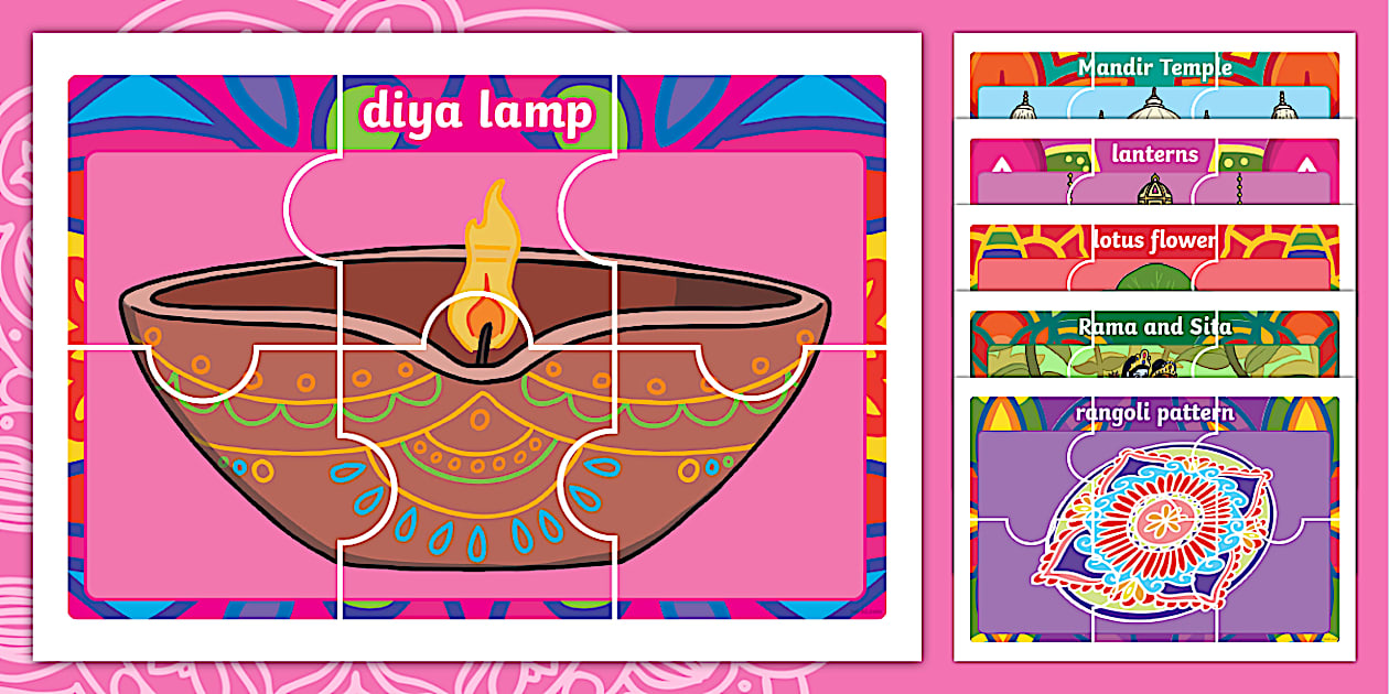 Diwali Jigsaw Puzzle Pack for ECE Learners (Teacher-Made)