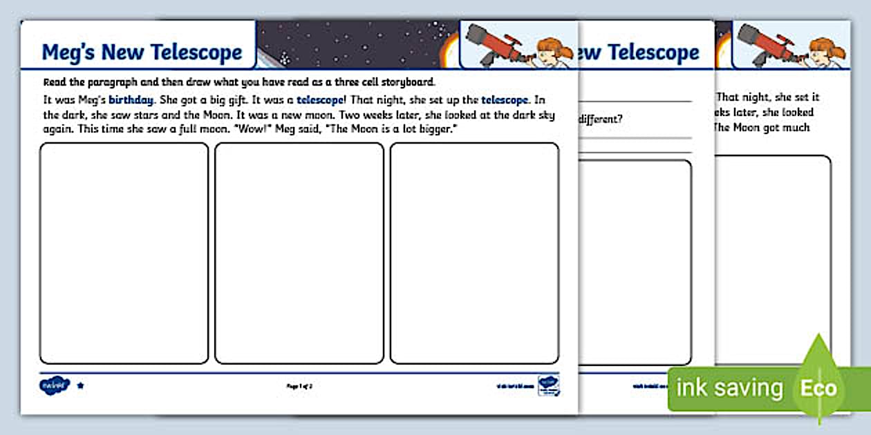 Space Differentiated Comprehension Storyboard Activity
