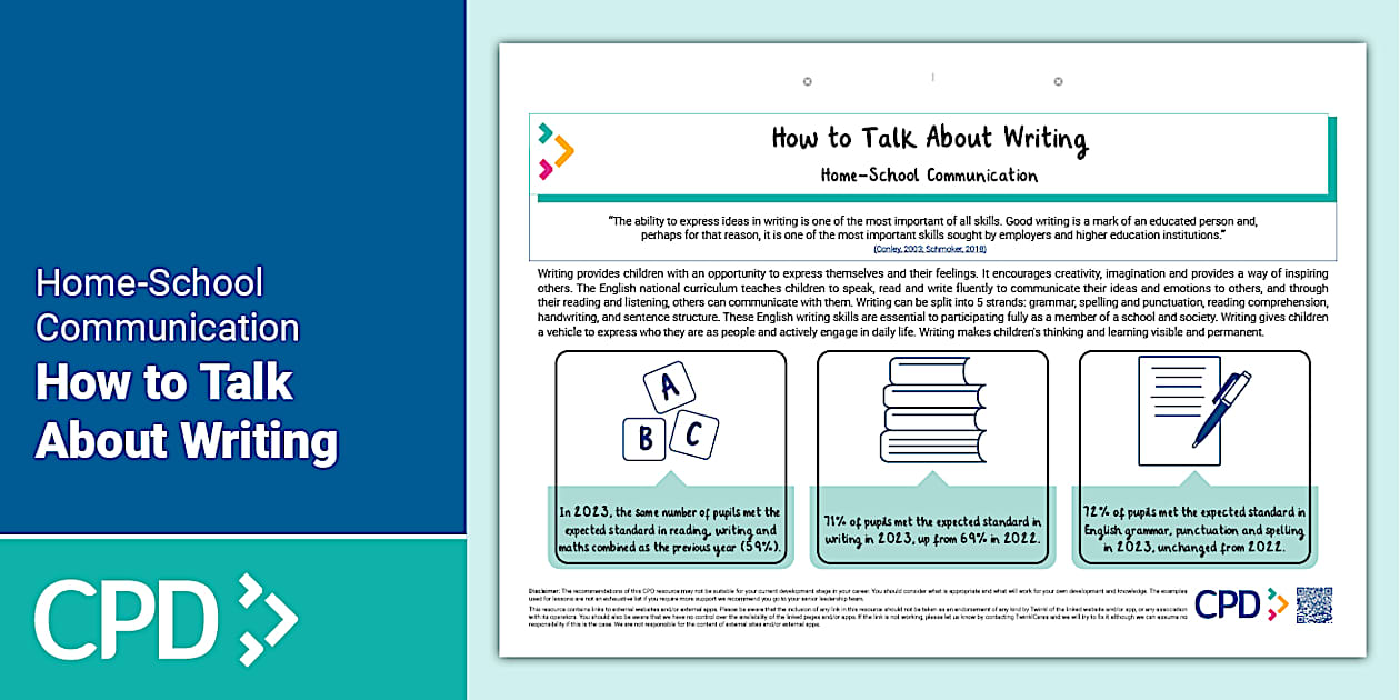 How to Talk About Writing: Home-School Communication