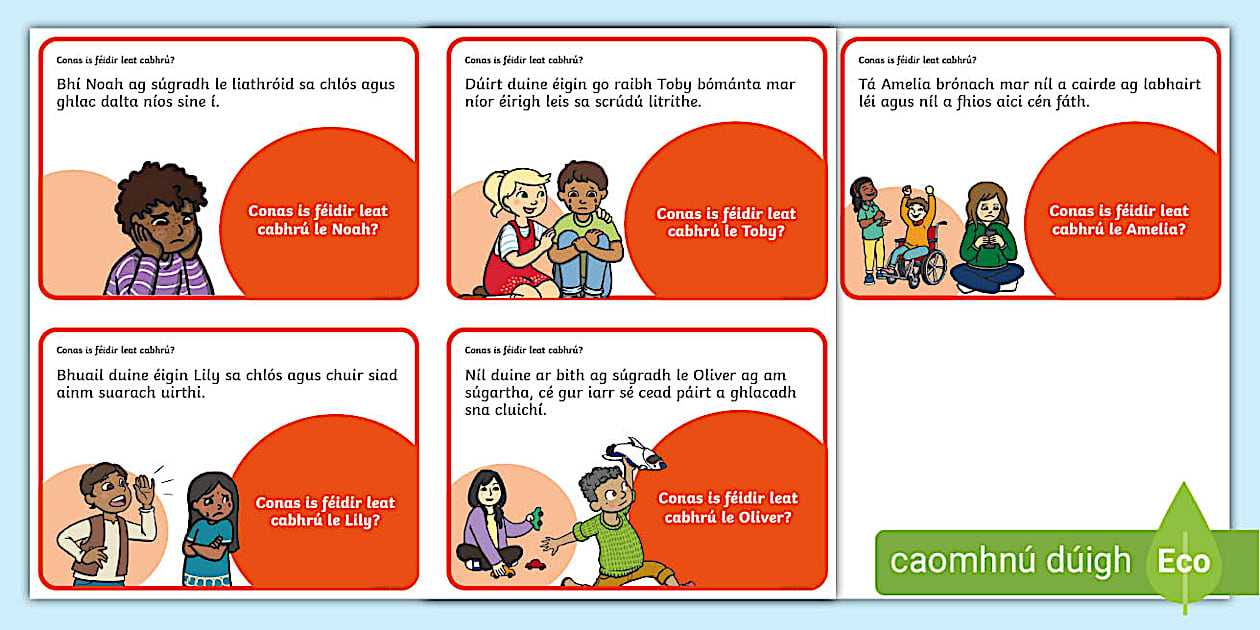 Scenario Cards for friendship Gaeilge (Teacher-Made)