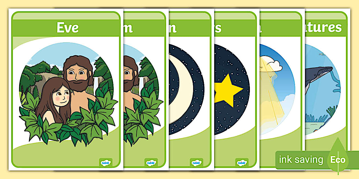 Editable Adam and Eve Creation Story Display Posters