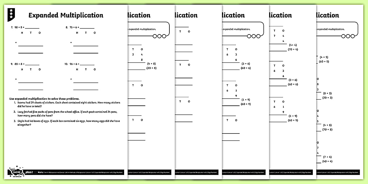 Expanded Multiplication Worksheet / Worksheets - Twinkl