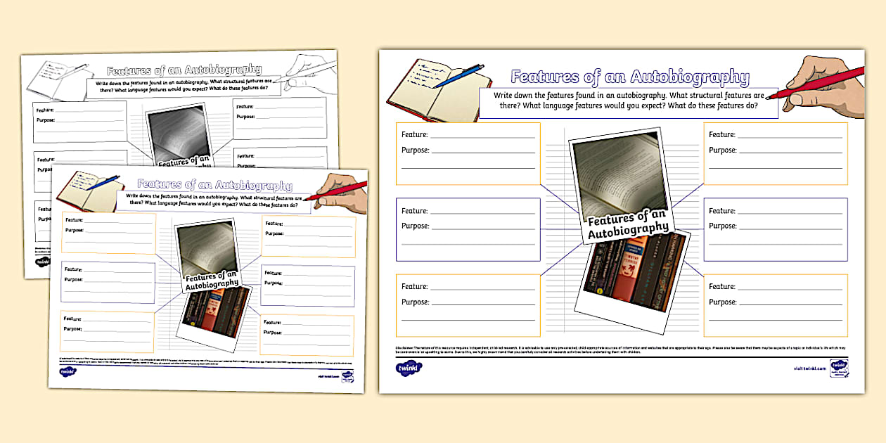 KS2 Features of an Autobiography Mind Map (teacher made)