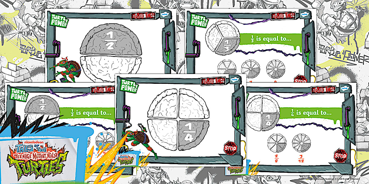 FREE! - 👉 TMNT: Pizza Fractions Display Posters - Twinkl