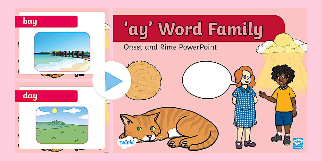 'ay' Onset and Rime PowerPoint (teacher made) - Twinkl