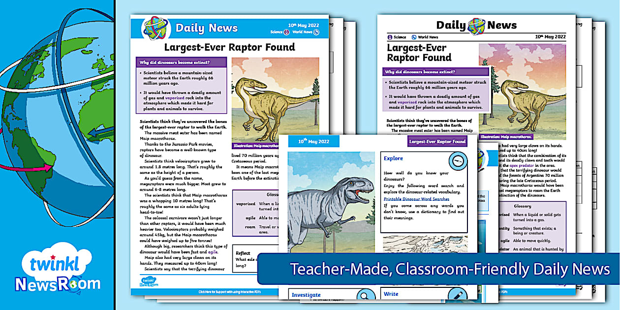 Largest Raptor Discovered - KS2 News Reading Comprehension