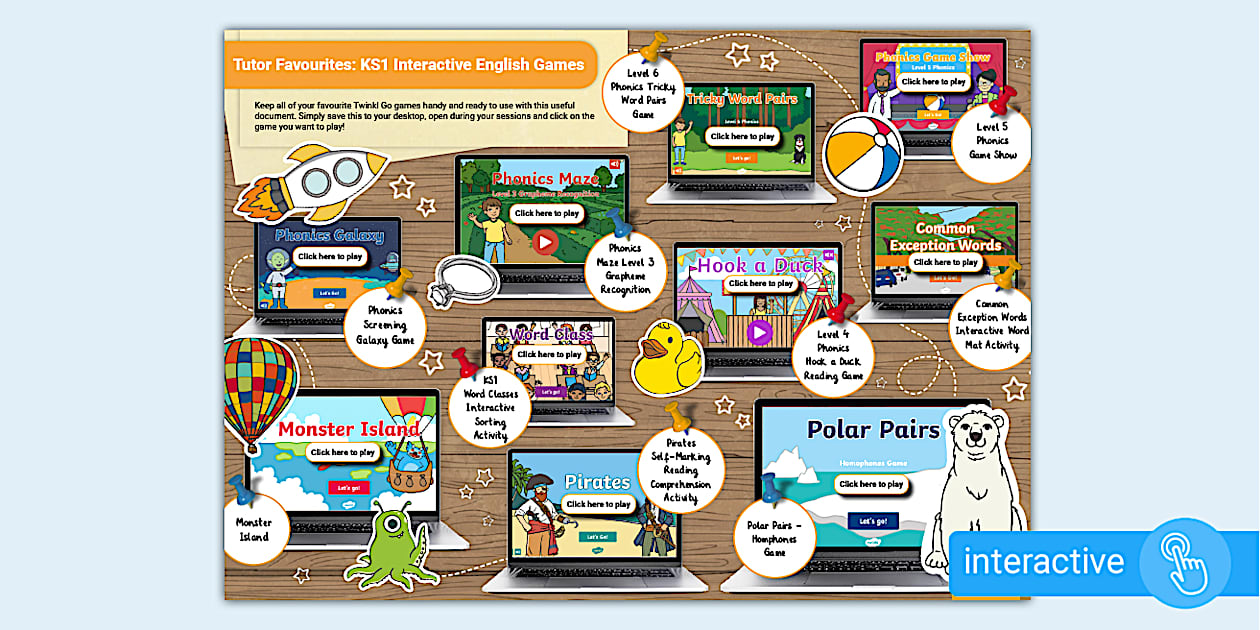 Tutor Favourites: KS1 Interactive English Games | Twinkl