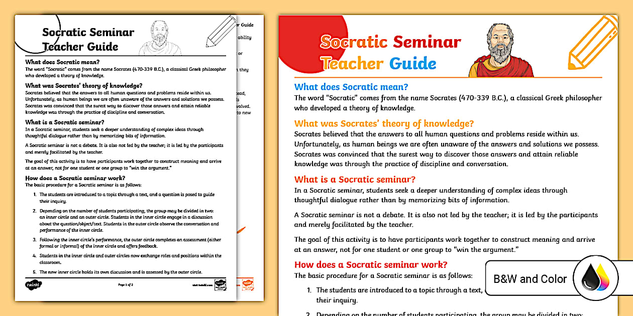 Socratic Seminar Teacher Guide for 6th-8th Grade