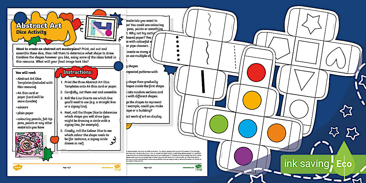 Abstract Art Dice Activity (Teacher-Made) - Twinkl