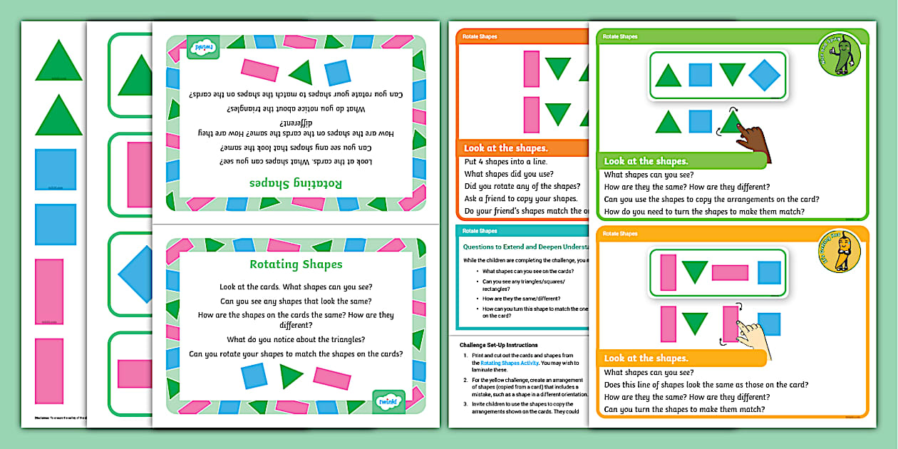 👉 Rotate Shapes Chilli Challenges: Copy the Shapes | Twinkl