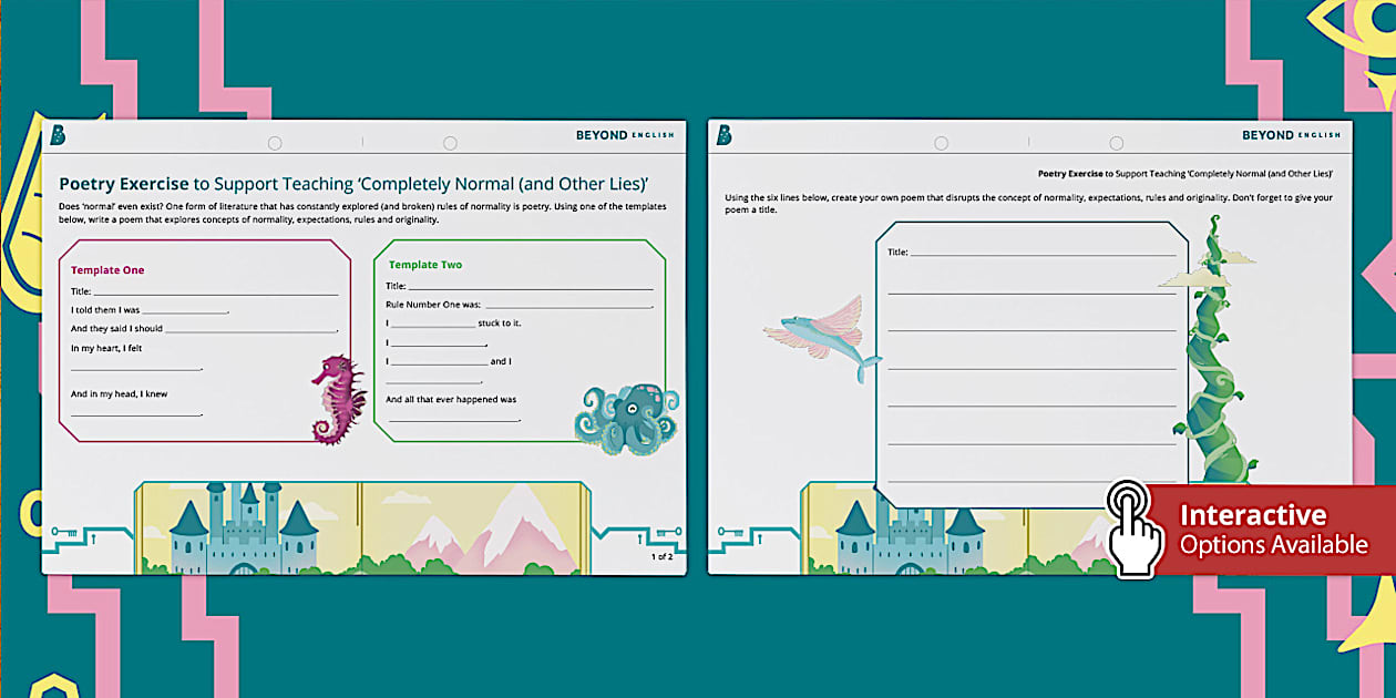 Poetry Exercise for 'Completely Normal (and Other Lies)'