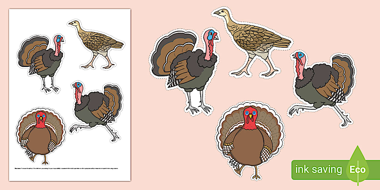 Turkey Cut-Outs (Teacher-Made) - Twinkl