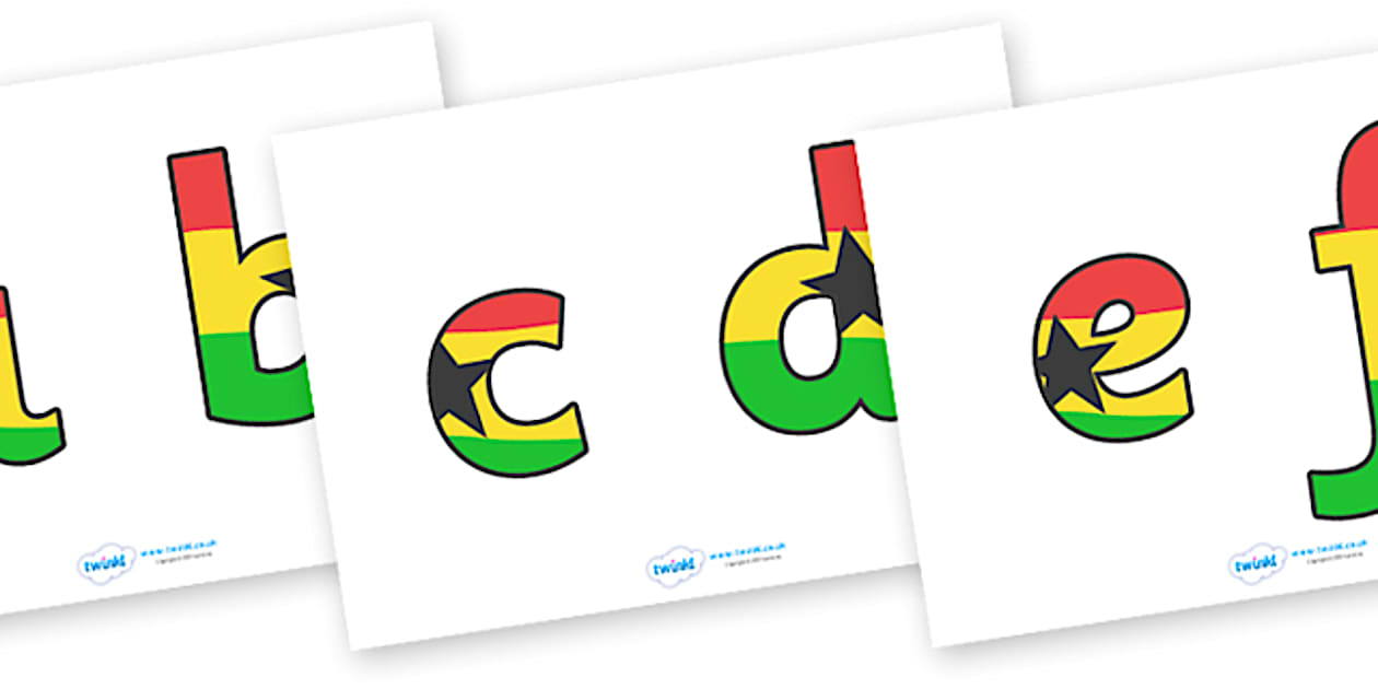 Cursive Display Lettering & Symbols (Ghana Flag)