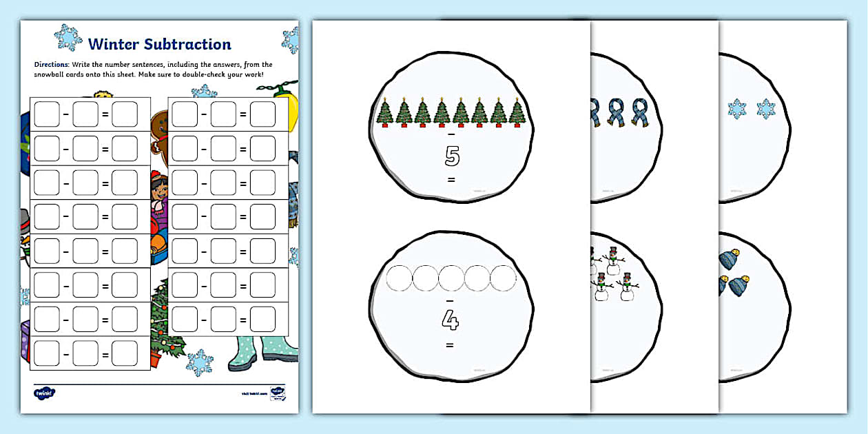 👉 Winter Subtraction Activity (Teacher-Made) - Twinkl
