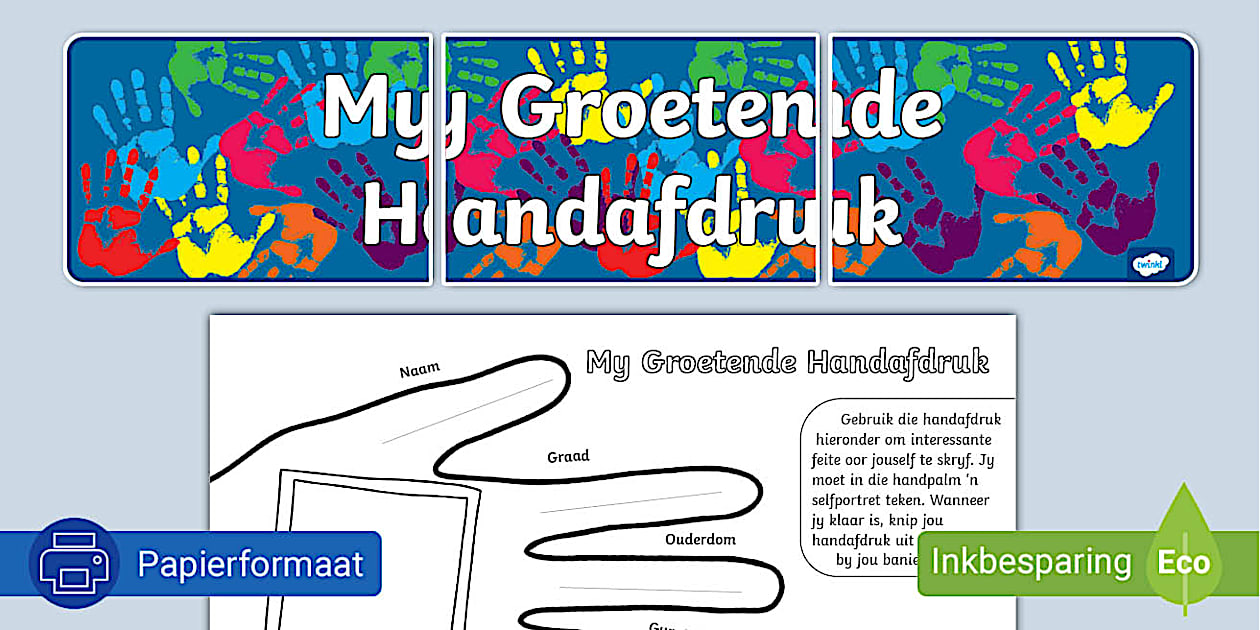 My Groetende Handafdruk (teacher made) - Twinkl