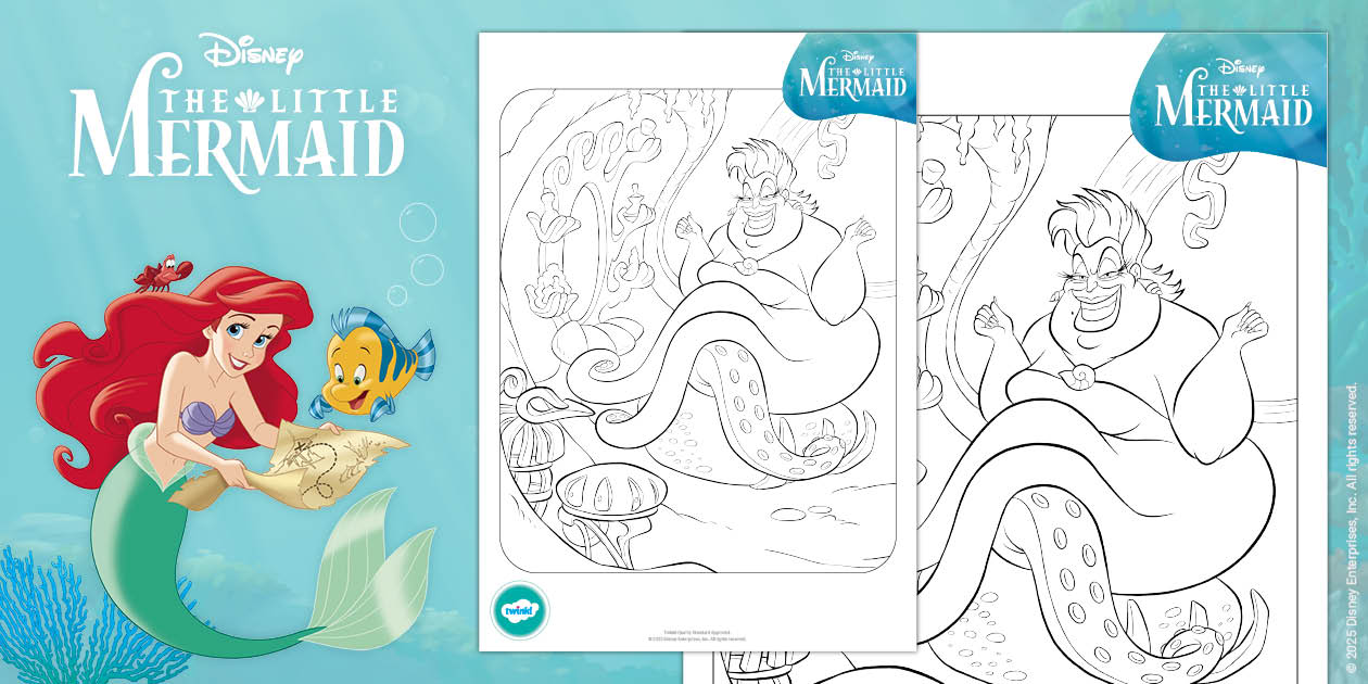 The Little Mermaid: Ursula Colouring Page (teacher made)