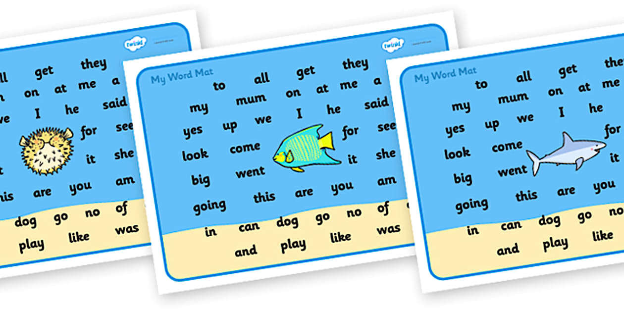 Cursive Under the Sea Themed FS2 Word Mat (teacher made)