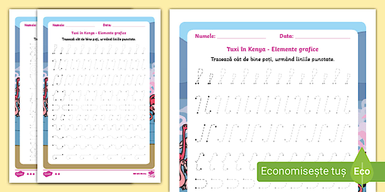 Tuxi în Kenya – Fișe cu semne grafice - Twinkl