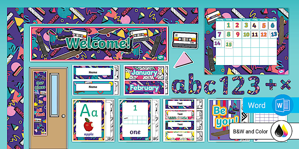 90s Theme Classroom Decor | Classroom Decor | Twinkl USA