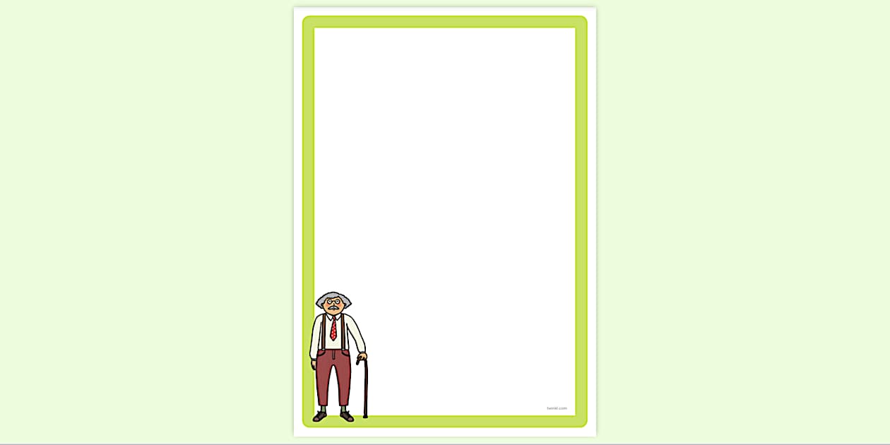 Simple Blank Little Old Man Page Border | Page Borders