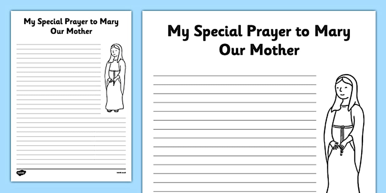 Prayer Template My Prayer to Mary Our Mother - Twinkl
