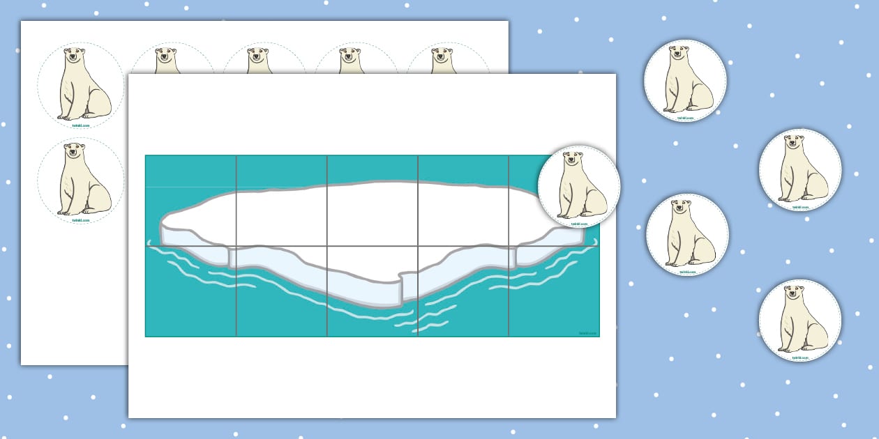 Ten-Frame Iceberg and Polar Bears Activity - Twinkl