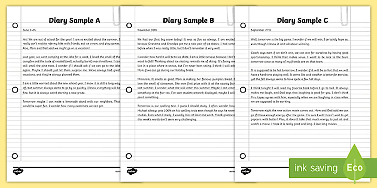 Diary Entry Examples | How to Write a Diary Entry | Twinkl