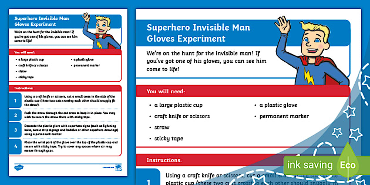 Superhero Invisible Hero Gloves Experiment (Teacher-Made)