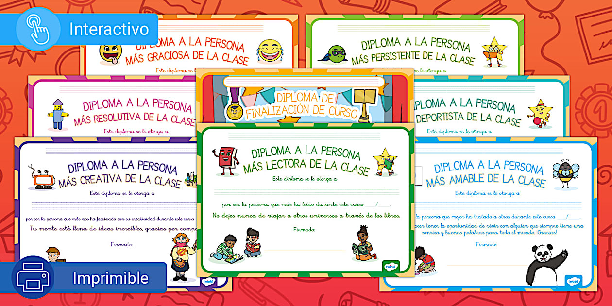 Diplomas de fin de curso - Interactivos - Twinkl