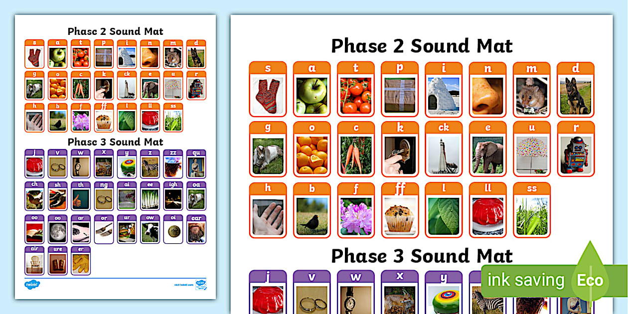 Editable Phase 2 and Phase 3 Photo Sound Mat (teacher made)