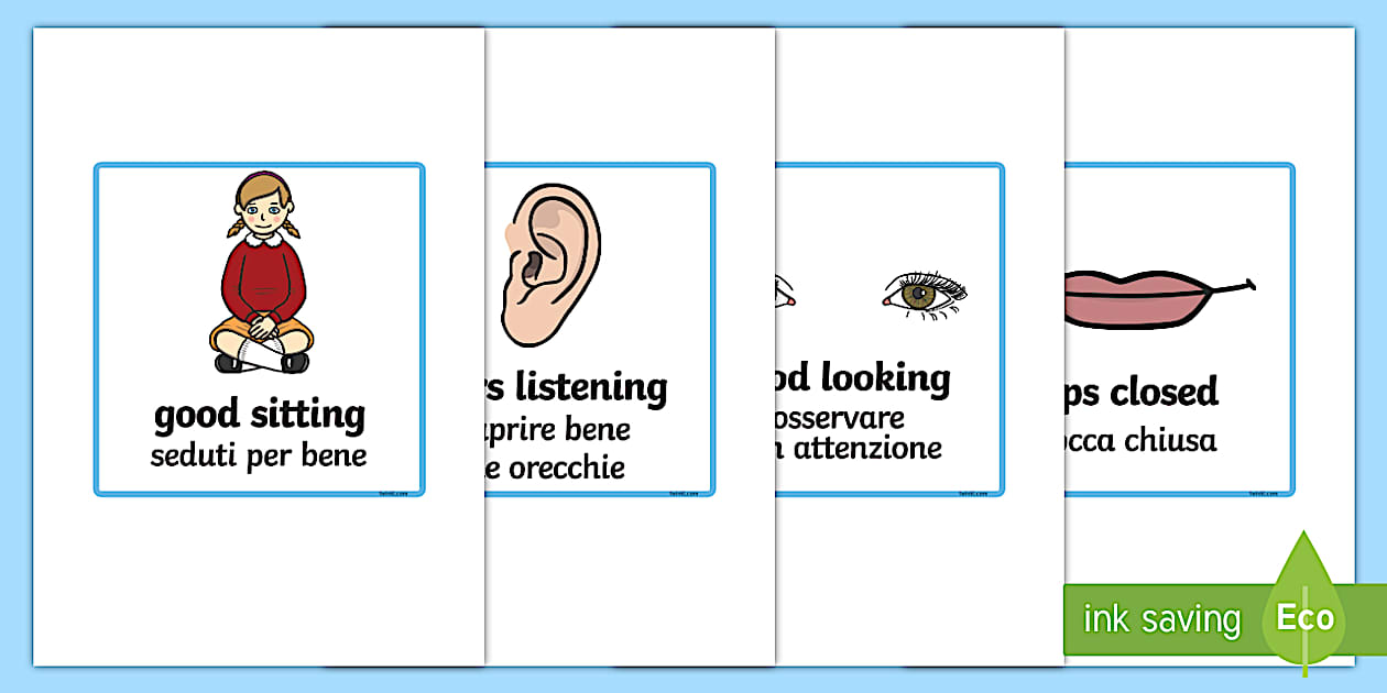 Good Listening Cards - English / Italian - Good Listening Cards