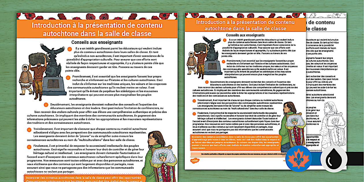 Intro to Bringing Indigenous Content into Classrooms French